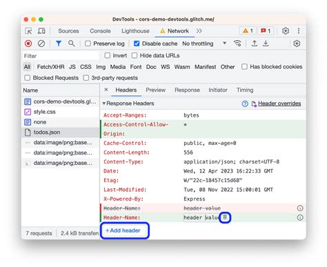 override files and response headers locally chrome developers