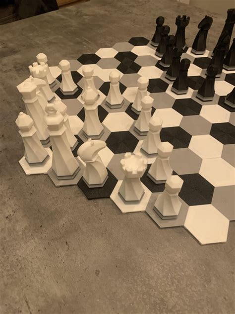 I designed and printed a Hexagonal Chess Board. I call it "Chess-Agon ...