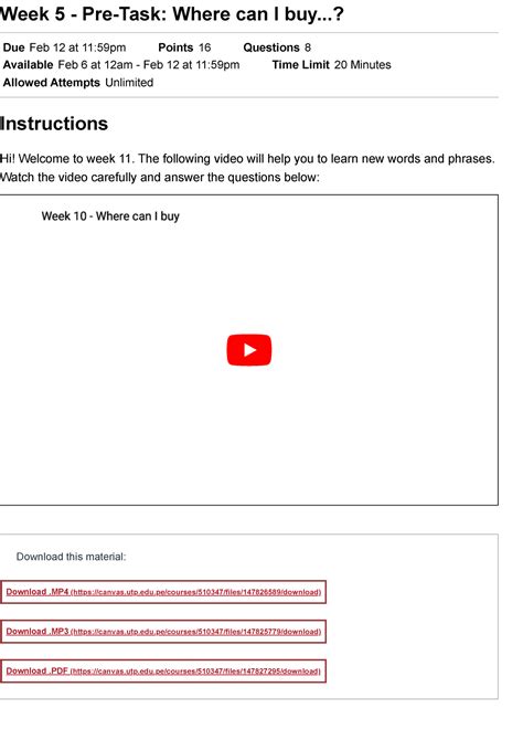 Week 5 Pre Task Where Can I Buy Ingles Ii Week 5 Pre Task