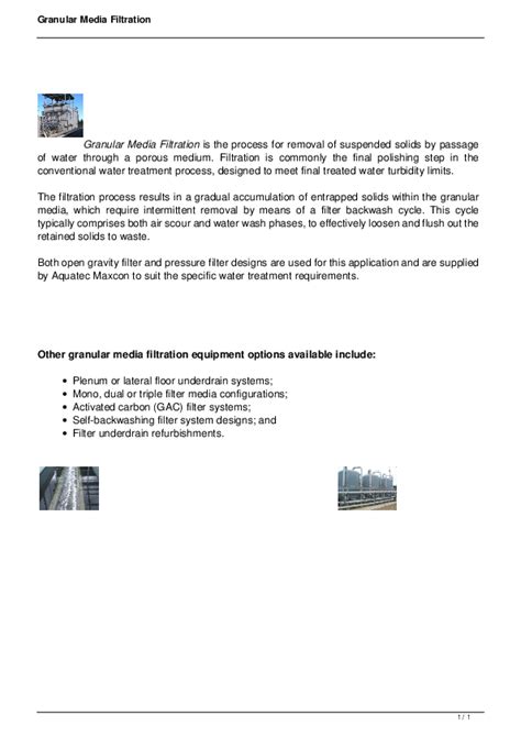 Pdf Granular Media Filtration