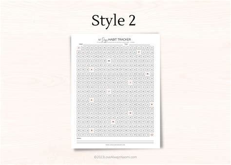 Yearly Habit Tracker Habit Tracker Printable Instant Download Etsy