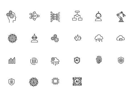 Artificial Intellgence Outline Icon Set 56701899 Vector Art At Vecteezy