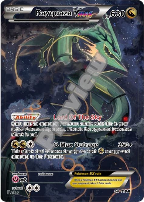 Rayquaza Vmax Gx Gmax Gigantamax Ex Pokemon Card Etsy
