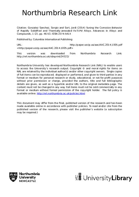 Pdf Tuning The Corrosion Behavior Of Rapidly Solidified And Thermally Annealed Fe Ti Pd Alloys