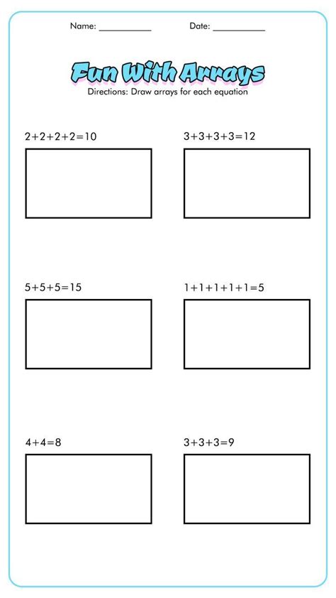 Addition Arrays Worksheets Array Worksheets Addition Worksheets Repeated Addition Worksheets