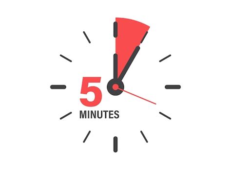 Premium Vector 5 Minutes On Stopwatch Icon In Flat Style Clock Face Timer Vector Illustration