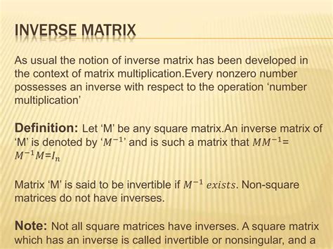 Presentation On Inverse Matrix Pptx Physics Science