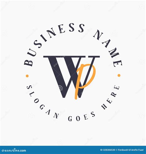 Elegant Letter Wp Initials Logo For Corporate Branding Wp Lettermark