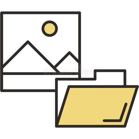 Folder Icon With Vector Image Isolated On White Stock Vector Illustration Of Open Organize