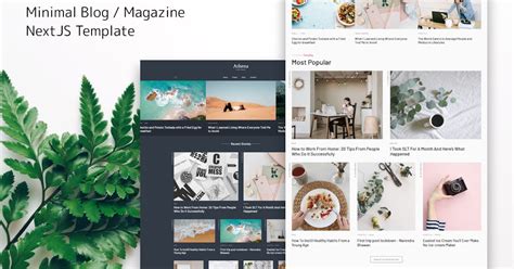Athena Minimal Blogmagazine Nextjs Template Site Templates Ft Blog