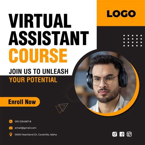 Virtual Assistant Service Flyer Vectors And Illustrations For Free