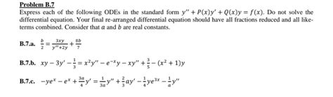 solved problem b 7 express each of the following odes in the