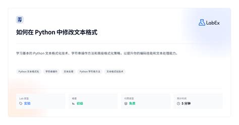 如何在 python 中修改文本格式 labex