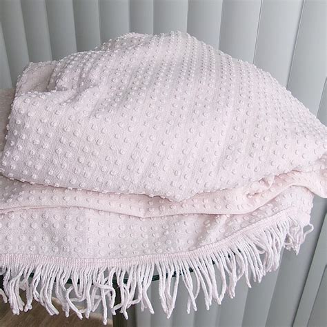 Vintage Pink Popcorn Chenille Bedspread 86 X 102 Etsy