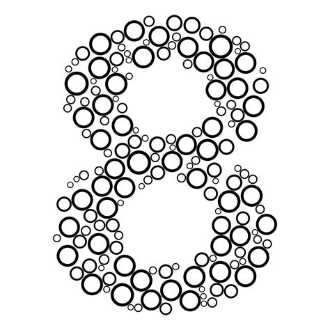Number 8 With Dot Style For Coloring Book 11860931 Vector Art At Vecteezy