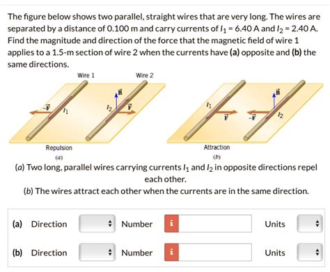 Solved The Figure Below Shows Two Parallel Straight Wires That Are Very Long The Wires Are