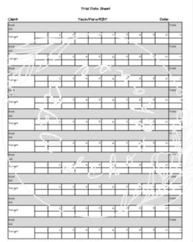 ABA Therapy Trial Data Sheet By ABA Babehouse TPT