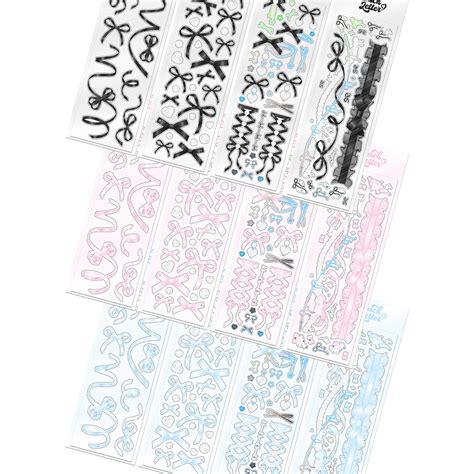 두근두근문구점 블랙레터 새틴리본 씰스티커 12종 선택 위시버킷