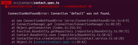 Typescript Jest Connectionnotfounderror Connection Default Was