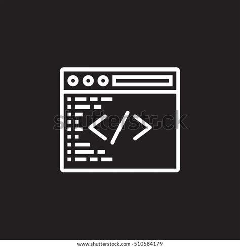 Custom Coding Symbol Programming Line Icon Stock Vector Royalty Free