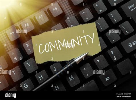 Text Sign Showing Community Conceptual Photo Specific Population With A Common Characteristics