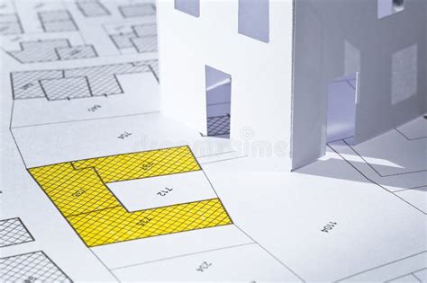 Imaginary Cadastral Map With Buildings Land Parcel And Vacant Plot Land And Property Registry