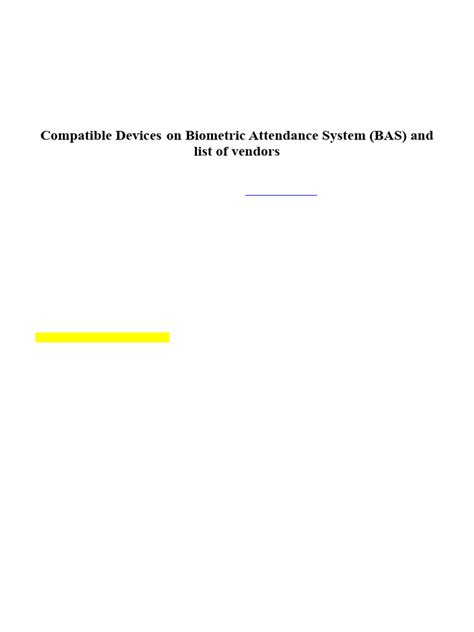 Compatible Devices On Biometric Attendance System Pdf