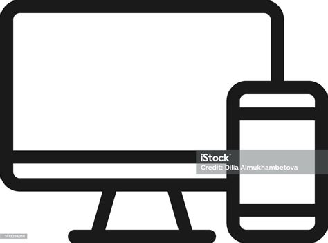 전자 장치 개념 얇은 선으로 그려진 흑백 그림 인터넷 리소스 상점 서적 배너에 적합합니다 컴퓨터와 스마트폰의 라인 아이콘 0명에 대한 스톡 벡터 아트 및 기타 이미지