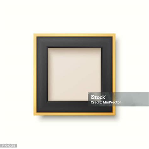 벡터 3d 현실적인 검정과 황금 장식 빈티지 프레임 흰색 배경에 격리된 테두리 아이콘 근접 촬영 정사각형 사진 프레임 디자인 템플릿 그림 테두리 디자인 전면 보기 0명에