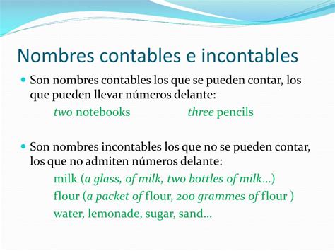 Ppt Nombres Contables E Incontables El Plural De Los Nombres Some Y