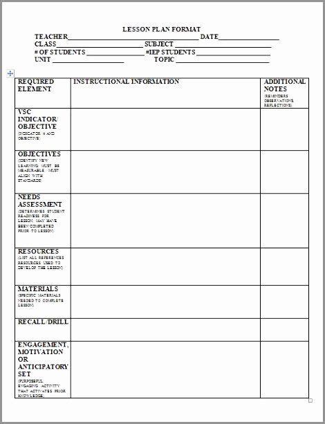 20 Substitute Lesson Plan Template Simple Template Design