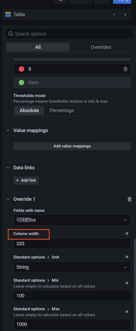 How To Increase The Row Height Of Table In Grafana 805 Version