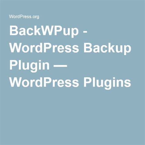backwpup wordpress backup plugin plugins backup wordpress