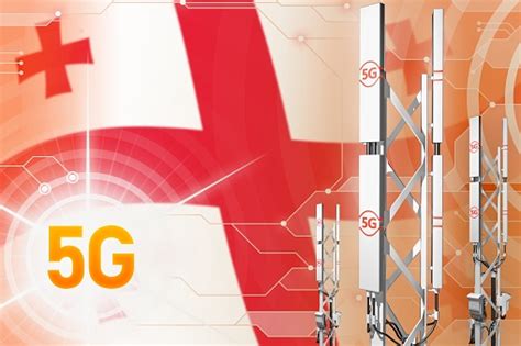 조지아 5g 산업 일러스트 대형 셀룰러 네트워크 돛대 또는 플래그와 디지털 배경에 타워 3d 일러스트 0명에 대한 스톡 사진 및 기타 이미지 Istock