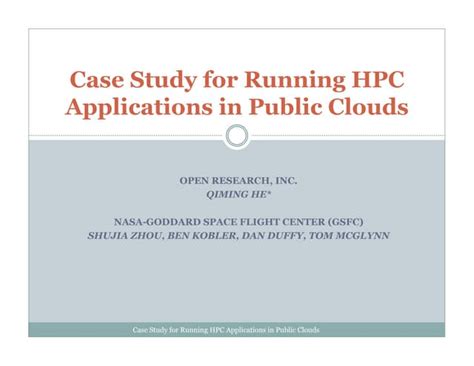 Nasa Hpc In The Cloud Ppt