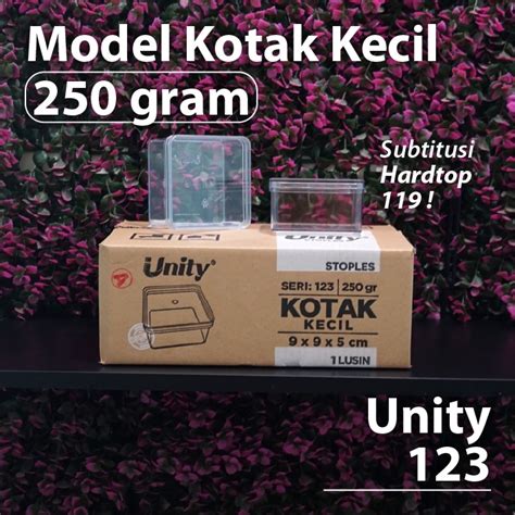 jual toples unity 123 model kotak kecil volume 250 gram 0 25 kg