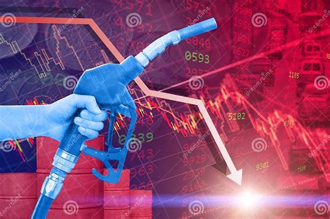 Crude Oil Retail Price Decrease Low Negative Concept Red Business
