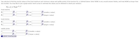 Solved Use Calculus To Find The Precise Values Of The Local