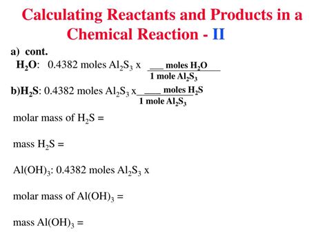 ppt calculating amounts of reactants and products and the limiting