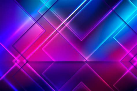 Free Vector Geometric Shapes Neon Lights Background