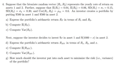 Solved Suppose That The Bivariate Random Vector R R Chegg