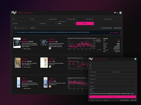 main dashboard with search filters aards