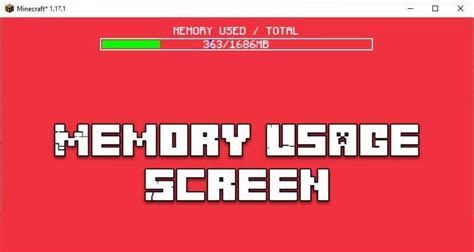 Memory Usage Screen 117 118 1181 1182 119 1191 1192 мод Майнкрафт