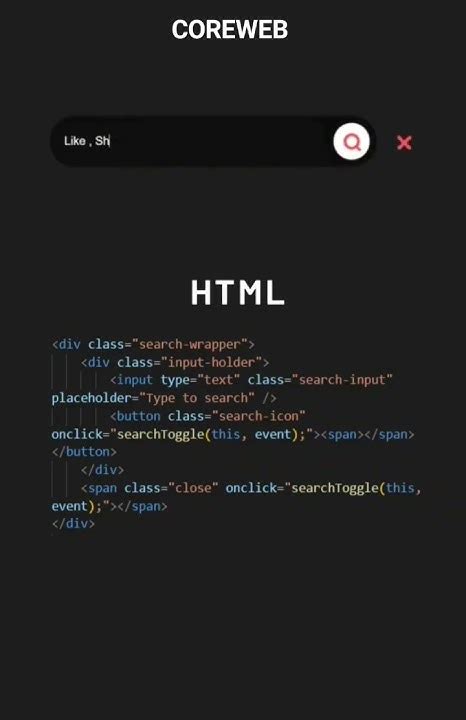 Design A Sleek Modern Search Box With Css Coreweb Shorts Youtube