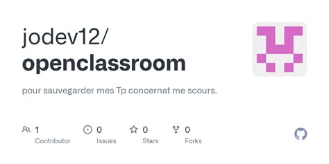 Github Jodev Openclassroom Pour Sauvegarder Mes Tp Concernat Me Scours