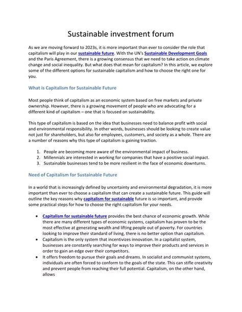 Ppt Sustainable Investment Forum Powerpoint Presentation Free
