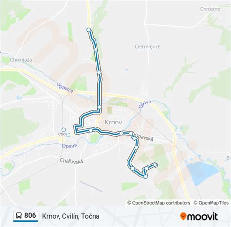 806 route schedules stops and maps krnov cvilín točna updated