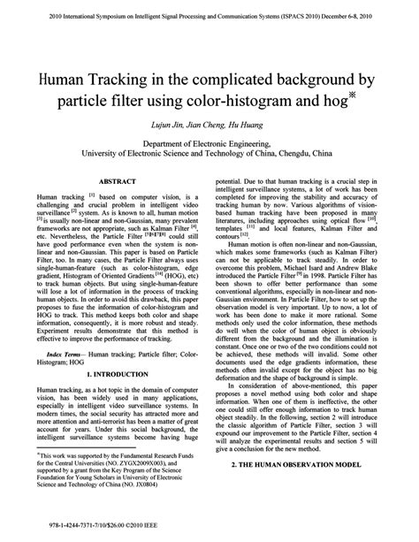 Pdf Human Tracking In The Complicated Background By Particle Filter