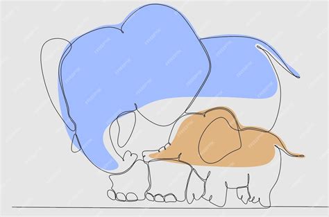 Premium Vector Continuous One Line Drawing Of An Elephant Premium Vector