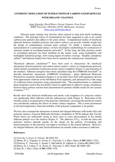 Pdf Atomistic Simulation Of Interactions Of Carbon Nanoparticles With